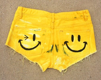 Smiley face shorts | Etsy