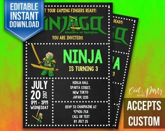 Ninjago invitations | Etsy