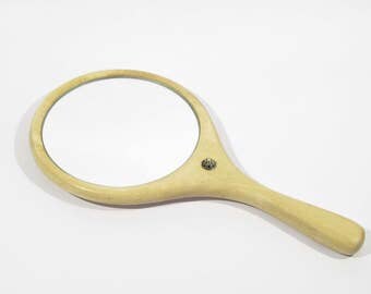 Wooden hand mirror | Etsy