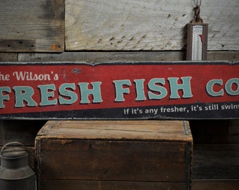 Fresh fish sign | Etsy