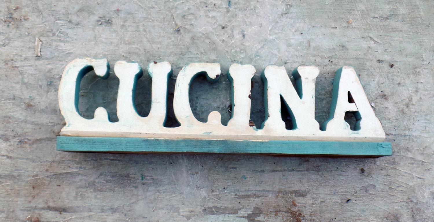 Wood Cucina Sign Italian Kitchen Sign Salvaged Wood Sign