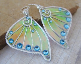 Sidhe Wings Earrings Daoine Sith Iridescent Fairy Wing