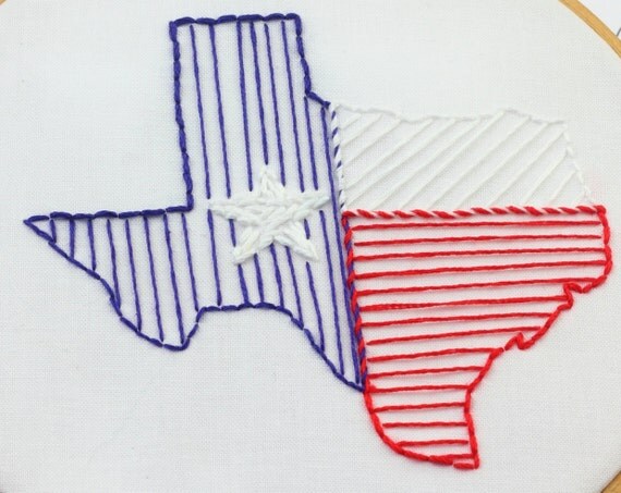Texas Embroidery Design Texas Embroidery Pattern Hand