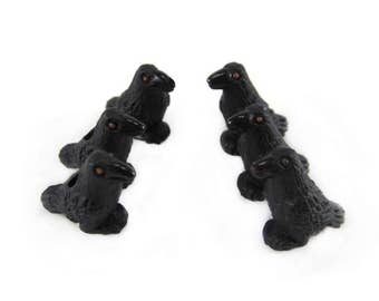 Bird Beads Black Bird Raven Beads Polymer Clay Beads 6