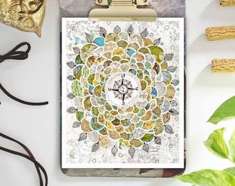 Compass wall art | Etsy