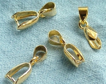 Gold pinch bail | Etsy