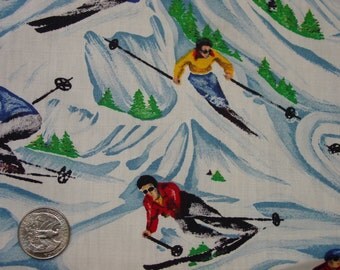 Winter scene fabric | Etsy