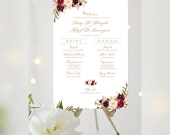 Wedding program sign | Etsy