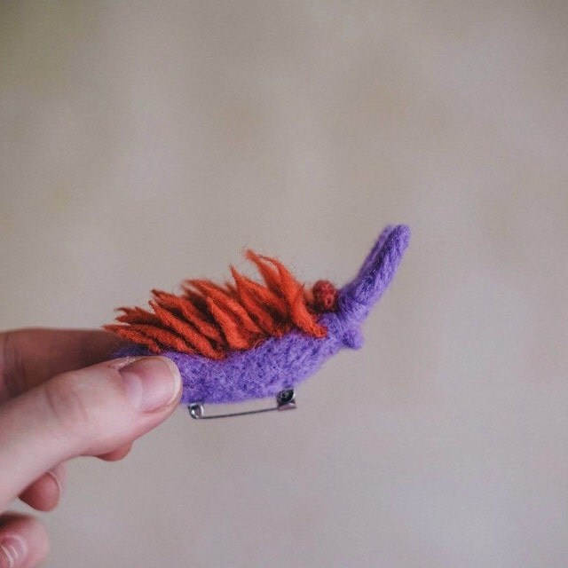 wool needle felt nudibranchs sea slugs and by WoolCreature on Etsy