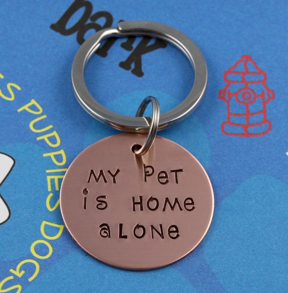KEY CHAIN My Pet is Home Alone Christmas Gift for Dog