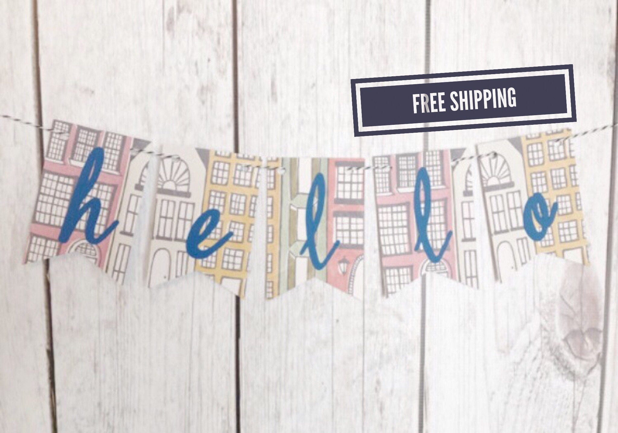 Hello Banner Housewarming Banner Hello Sign Welcome Sign