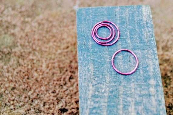 Pink Nose Ring Small Hoop Handmade Jewelry Hoop Nose Rings