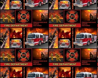 Firefighter fabric | Etsy
