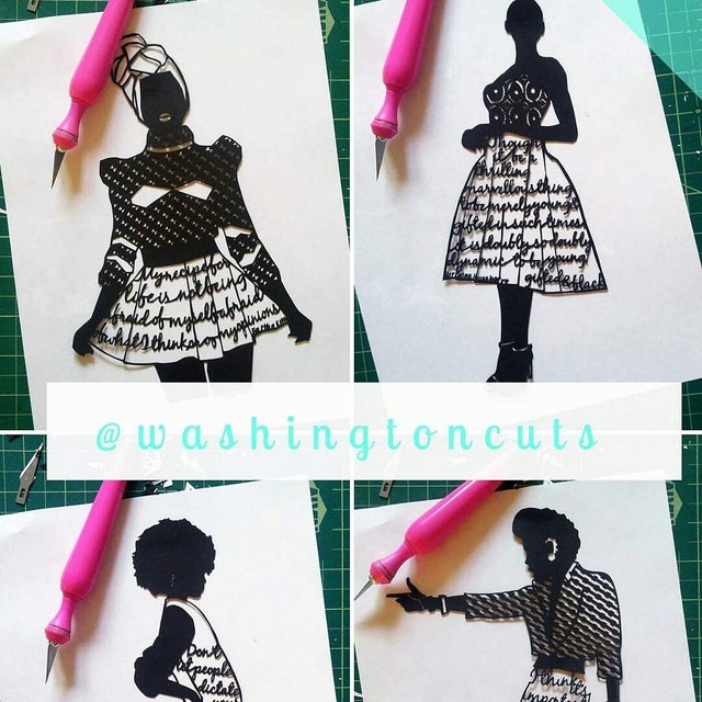 blackgirlmagic shown in paper cut & silhouette by WashingtonCuts
