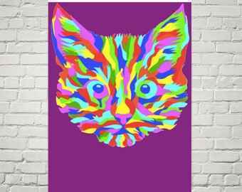 Atomic cat art | Etsy