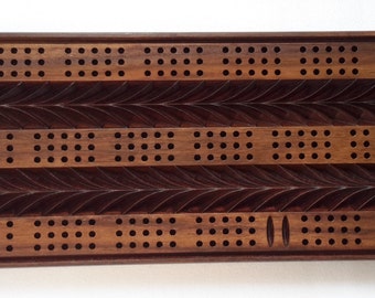 Cribbage Board 3 track continuous design is made by TimberedRelics