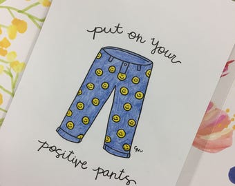 Positive pants print | Etsy
