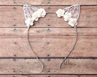 Lace cat ears | Etsy