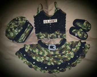 Crochet army outfit | Etsy