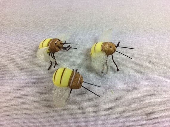 3 Fake Bees Artificial Bees Inches Scrapbooking Craft Supplies