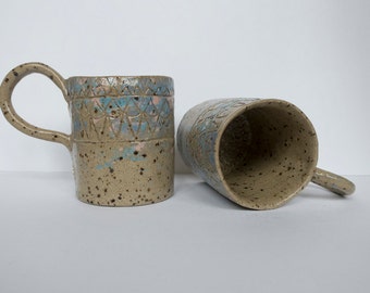 Sgraffito mug | Etsy