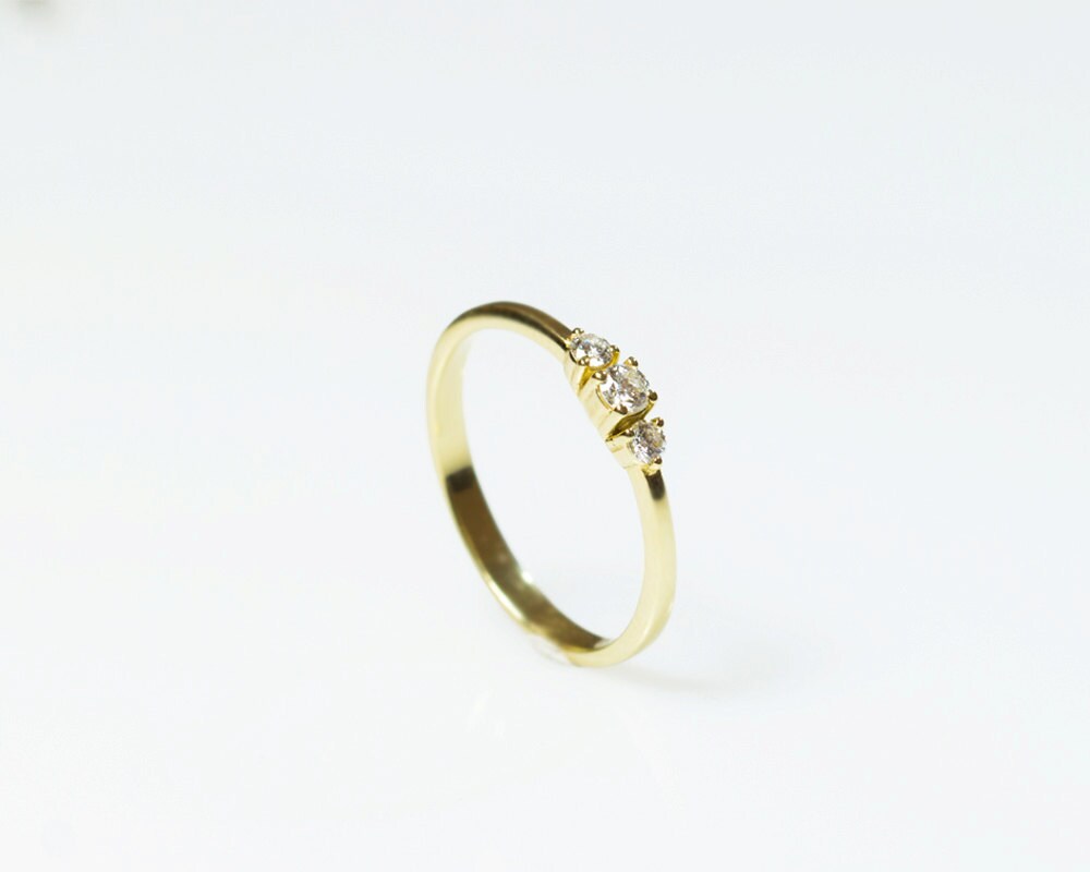 Unique engagement ring Gold and Diamond ring Diamonds