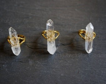 Quartz crystal ring | Etsy