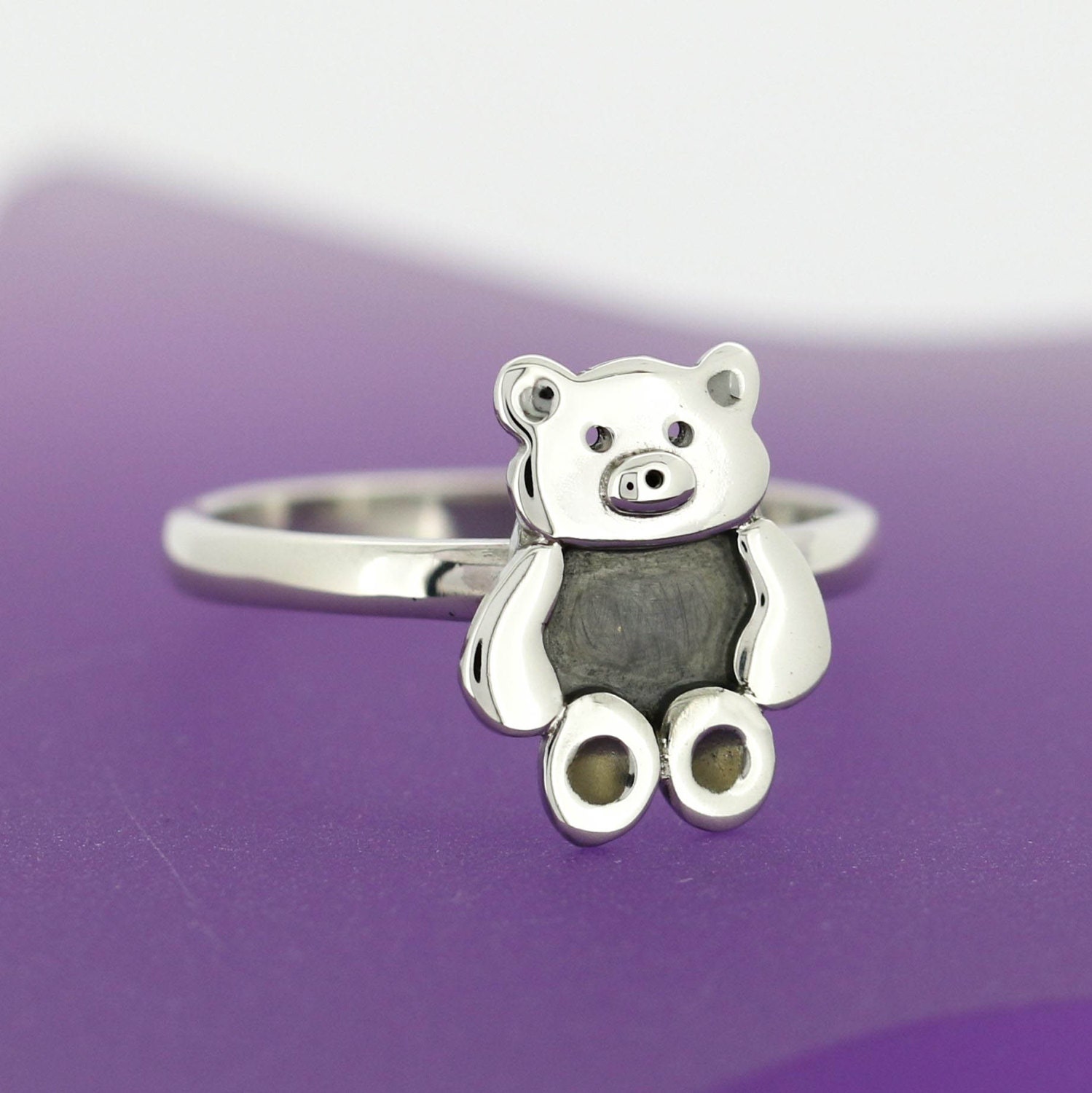 Sterling Silver Miniature Teddy Bear Ring Teddy Bear