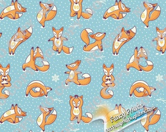 Fox print fabric | Etsy