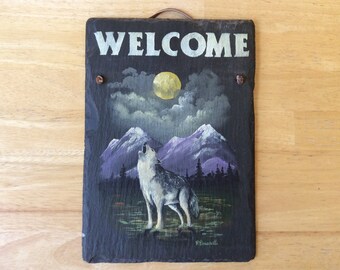 Slate welcome sign | Etsy