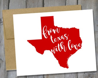 Texas card | Etsy