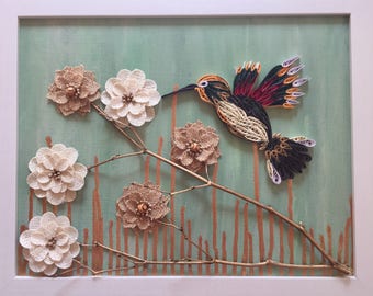 Quilled hummingbird | Etsy