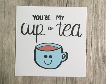 I love you Card you're my cup of tea i love you greeting