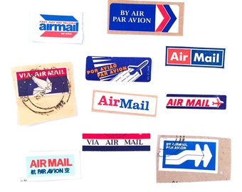 Air mail stickers | Etsy