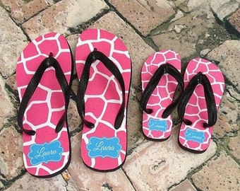 SALE Personalized Flip Flops Custom Pattern by SweetJuniperDesign