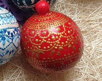 Red ball ornament | Etsy