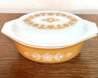 Butterfly gold pyrex | Etsy