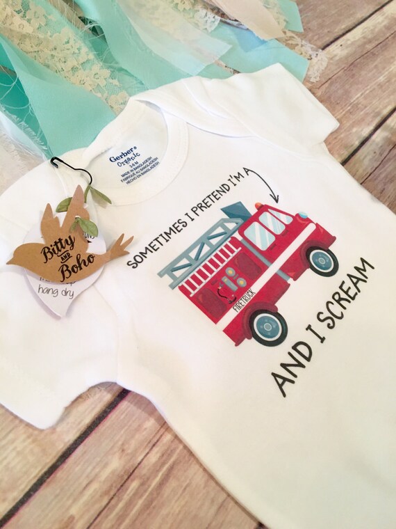 Firefighter Onesie® Baby Boy Clothes Baby Shower Gift Funny