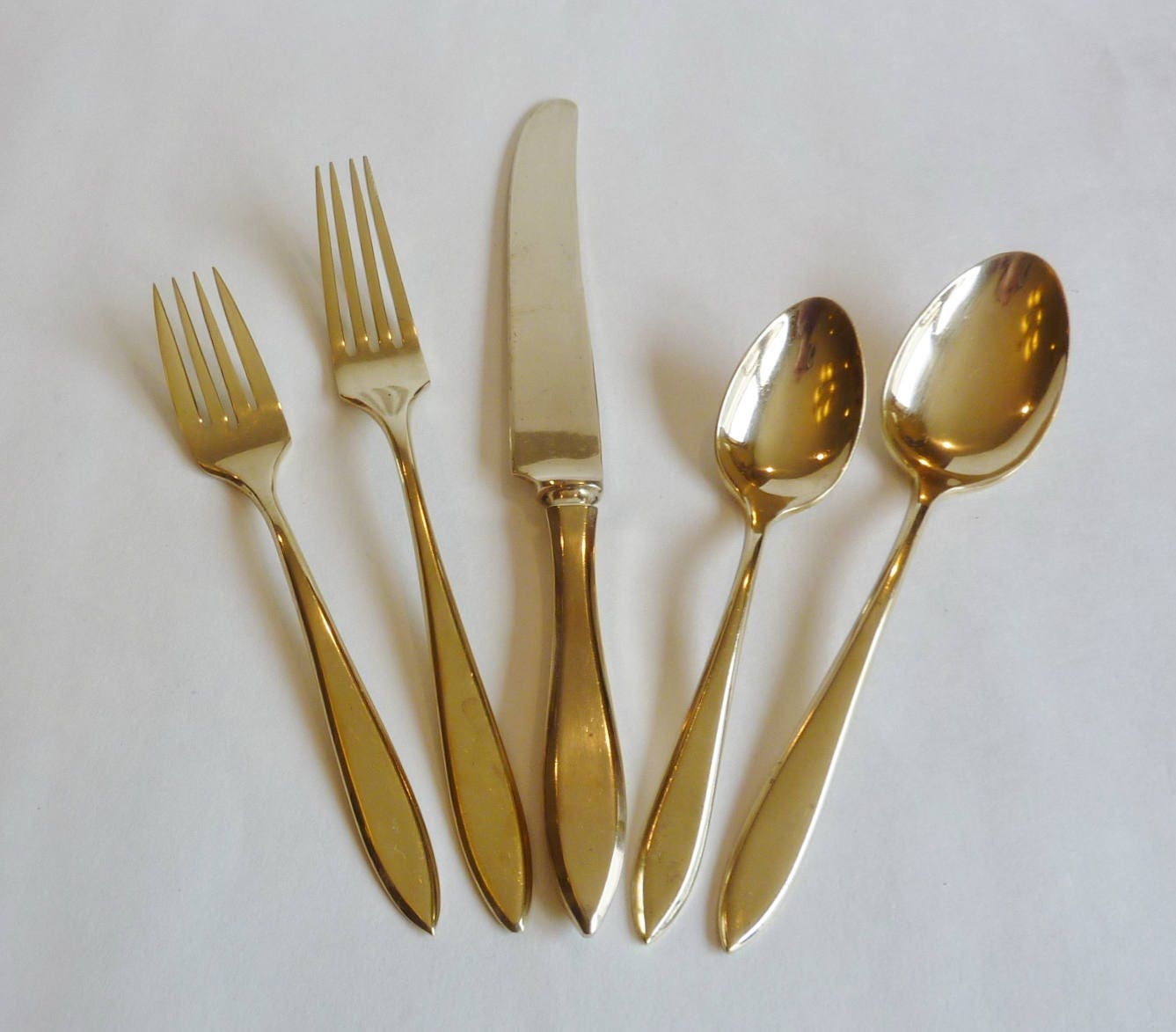 Vintage Dirigold Dirilyte Goldware Regal Flatware Silverware