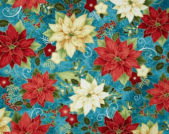 Poinsettia fabric | Etsy