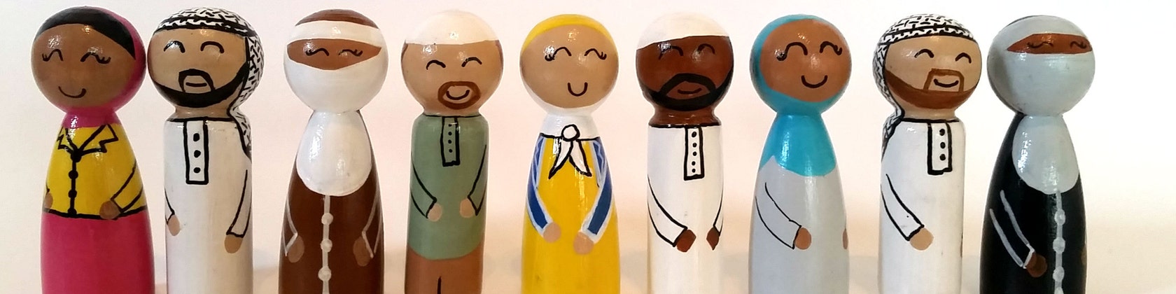 Muslim Doll Islamic Toy Hand Painted Wood by LittleMuslimDolls