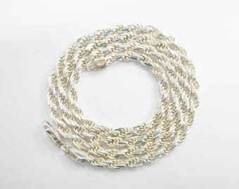 Sterling Silver Twist Rope Chain Twist Bali Chain 925 Silver