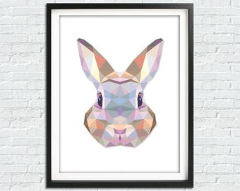 Bunny rabbit art | Etsy