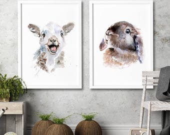 Lamb painting | Etsy