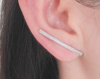 Straight earrings | Etsy