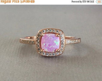 Pink opal ring | Etsy