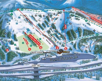 Boreal ski map | Etsy