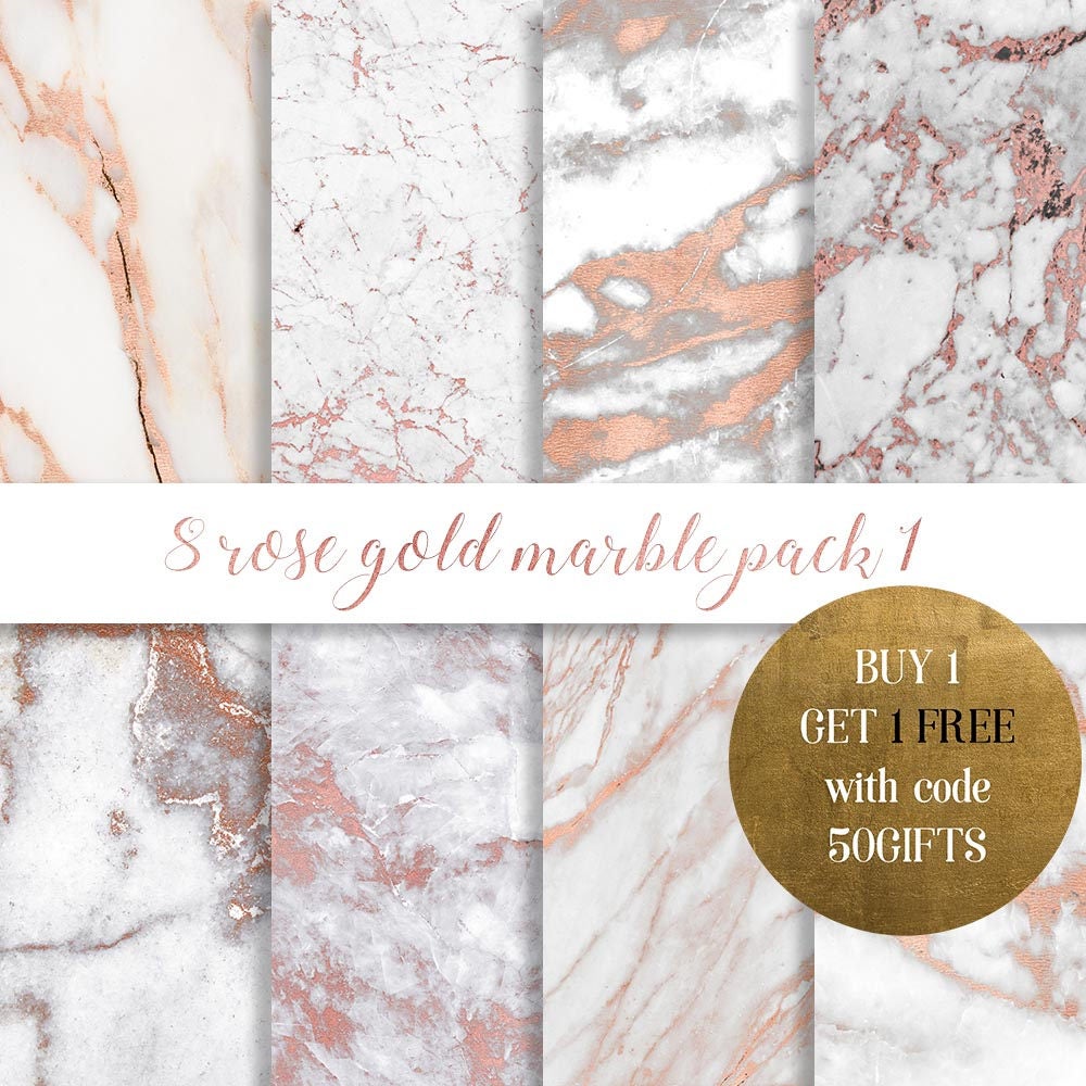 Rose gold marble digital paper Rose gold marble paper rose