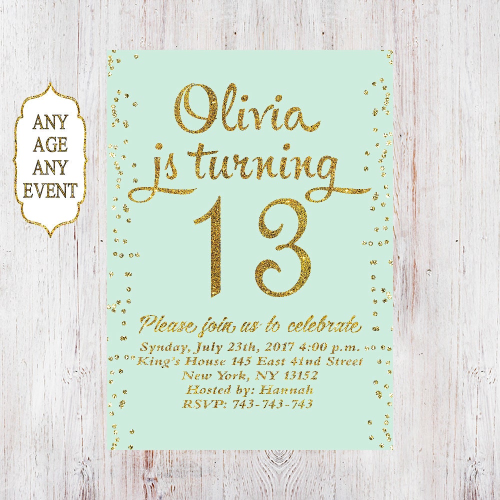 47 Girls 13Th Birthday Party Invitations PNG Free Invitation Template