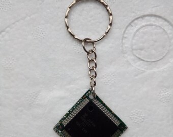 Circuit Board Keychain with Moon and Stars lights up